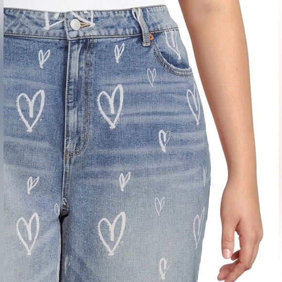 No Boundaries | Jeans | 9 No Boundaries Blue Heart Patterned Jeans ...